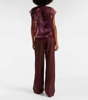 Dries Van Noten Layered Printed Silk-blend Top