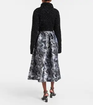 Dries Van Noten Jacquard Midi Skirt