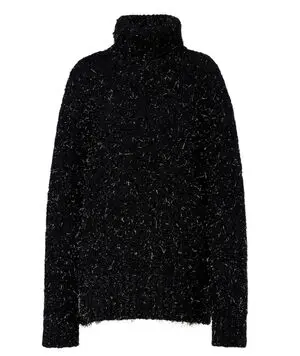 Dries Van Noten Wool-blend Turtleneck Sweater - Black