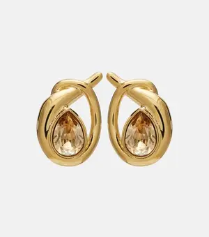 Oscar De La Renta Looped Crystal-embellished Earrings - Gold