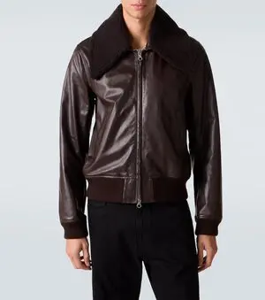 Our Legacy Pharos Leather Bomber Jacket - Brown