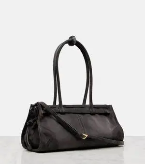 Prada Bonnie Medium Suede Shoulder Bag - Grey
