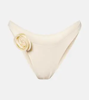 SAME Rosette Floral-appliqué Bikini Bottoms - White