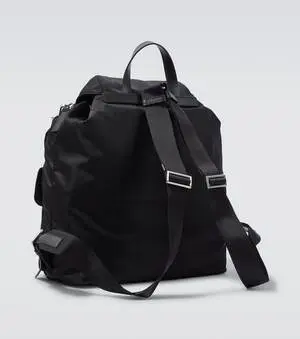 Prada Re-nylon And Leather-trimmed Backpack - Black