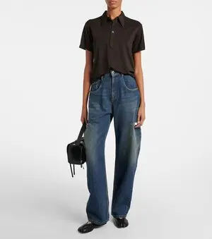 MAISON MARGIELA Distressed Barrel-leg Jeans - Blue