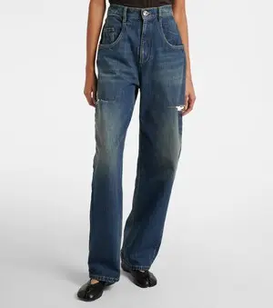 MAISON MARGIELA Distressed Barrel-leg Jeans - Blue