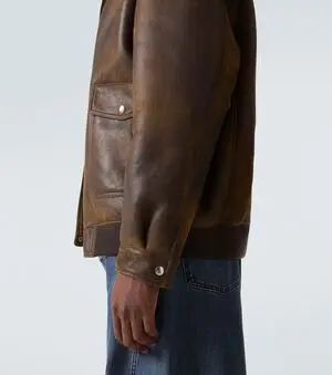 Miu Miu Shearling-trimmed Leather Blouson Jacket