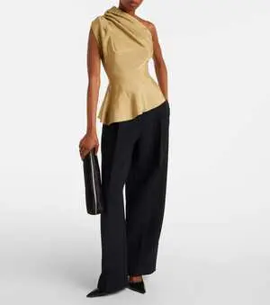Khaite Aimee One-shoulder Lamé Top - Gold