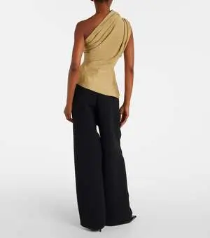 Khaite Aimee One-shoulder Lamé Top - Gold