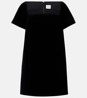 Khaite Benji Velvet Mini Dress - Black
