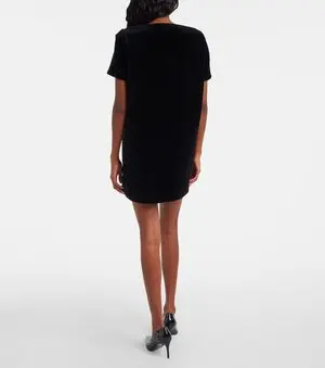 Khaite Benji Velvet Mini Dress - Black