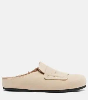 Jacquemus Shearling-lined Suede Mules