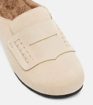 Jacquemus Shearling-lined Suede Mules