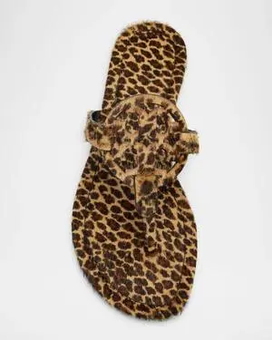 Tory Burch Miller Leopard-Printed Calf Hair Sandals Leopard Multi
