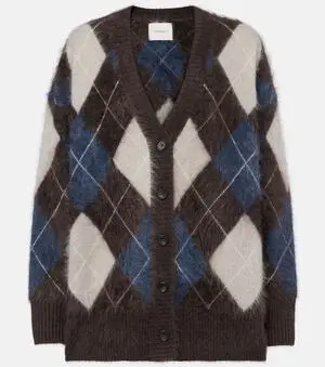 LISA YANG Elaria Argyle Cashmere Cardigan Multicoloured
