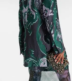 Dries Van Noten Printed Single-breasted Blazer - Green