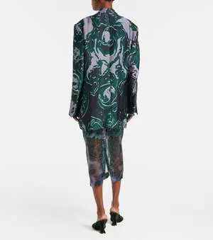 Dries Van Noten Printed Single-breasted Blazer - Green