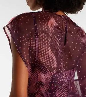 Dries Van Noten Layered Printed Silk-blend Top