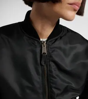 Balenciaga Technical Satin Bomber Jacket - Black