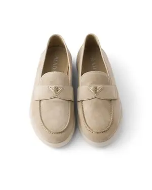 Prada Suede Loafers - Neutral