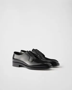 Prada Brushed Leather Lace-up Shoes