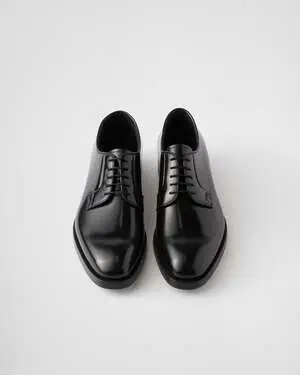 Prada Brushed Leather Lace-up Shoes