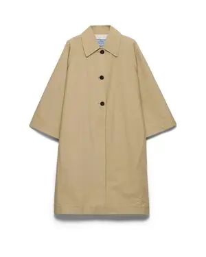 Prada Single-breasted Cotton Canvas Coat - Neutral