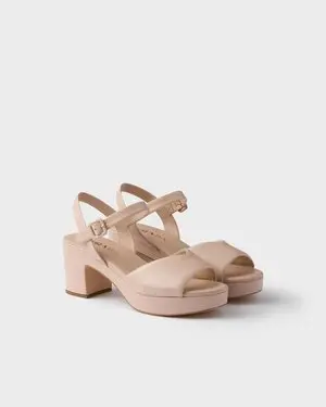 Prada Padded Nappa Leather Platform Sandals