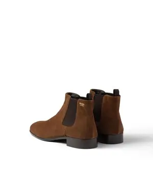 Prada Suede Booties - Brown