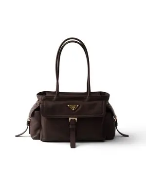 Prada Nappa Leather Tote Bag - Brown