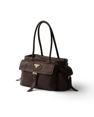 Prada Nappa Leather Tote Bag - Brown