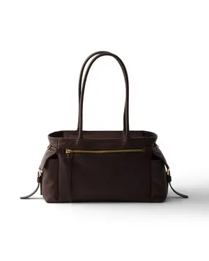 Prada Nappa Leather Tote Bag - Brown