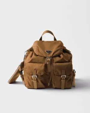 Prada Medium Re-nylon Backpack With Pouch - Brandy