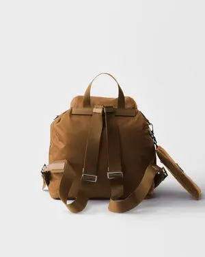 Prada Medium Re-nylon Backpack With Pouch - Brandy