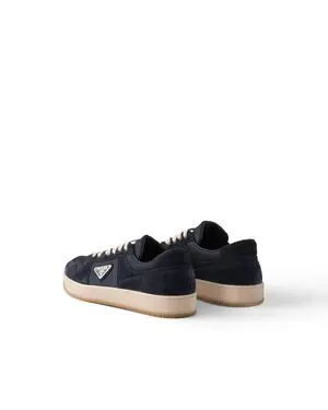 Prada Downtown Re-nylon And Suede Sneakers - Blue