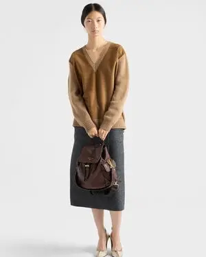 Prada Explore Medium Nappa Leather Backpack - Sienna