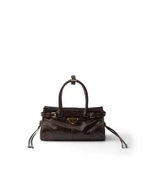Prada Bonnie Leather Mini Handbag - Brown