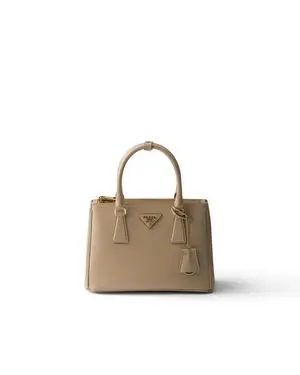 Prada Galleria Small Patent Saffiano Leather Bag - Neutral