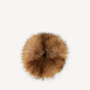 Balenciaga Holli Faux Fur Scrunchie - Beige
