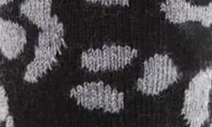 MEMOI 2-pack Leopard Crew Socks - Black