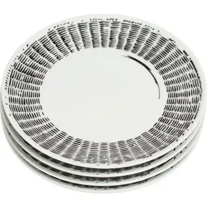 MISETTE Set Of 4 Salad Plates - Black/white