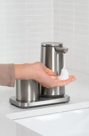 SIMPLEHUMAN Rechargeable Sensor Pump Foam Soap Dispenser With Caddy Cup