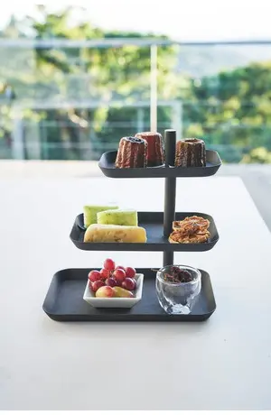 YAMAZAKI Tower Three-tier Steel Serving Stand