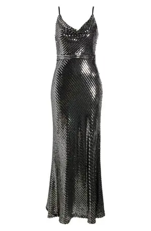 Vince Camuto Linear Sequin Mermaid Gown