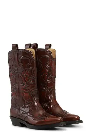 Ganni Embroidered Boots For Women