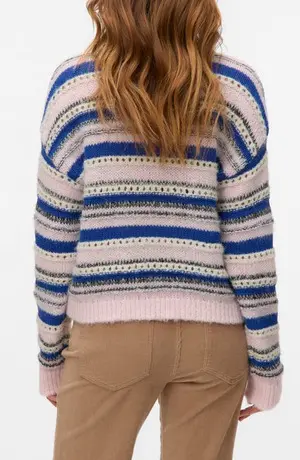 Vero Moda Lenora Stripe Pointelle Knit Sweater