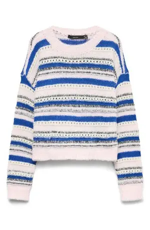 Vero Moda Lenora Stripe Pointelle Knit Sweater