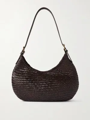Dragon Diffusion Luna Mezza Woven Leather Shoulder Bag - Brown