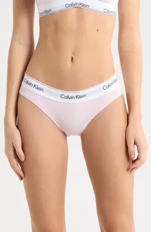 Calvin Klein Logo Printed Bikini Bottom - Cradle Pink
