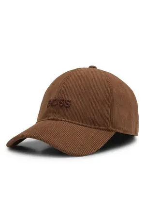 Hugo Boss Corduroy Baseball Cap - Medium Brown